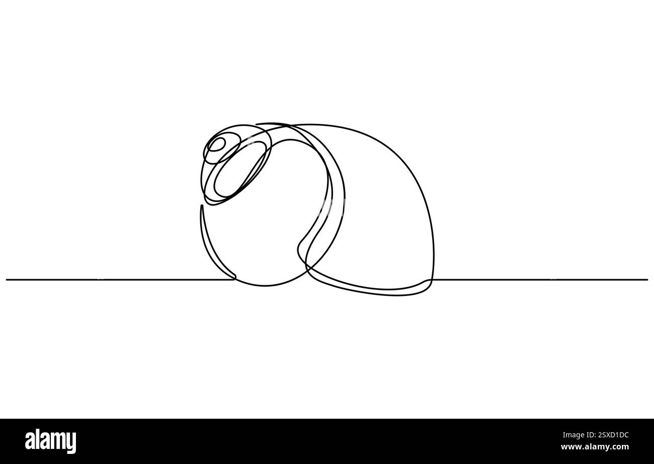 Continuous one line drawing of sea shell. Seashell symbol Stock Vector ...