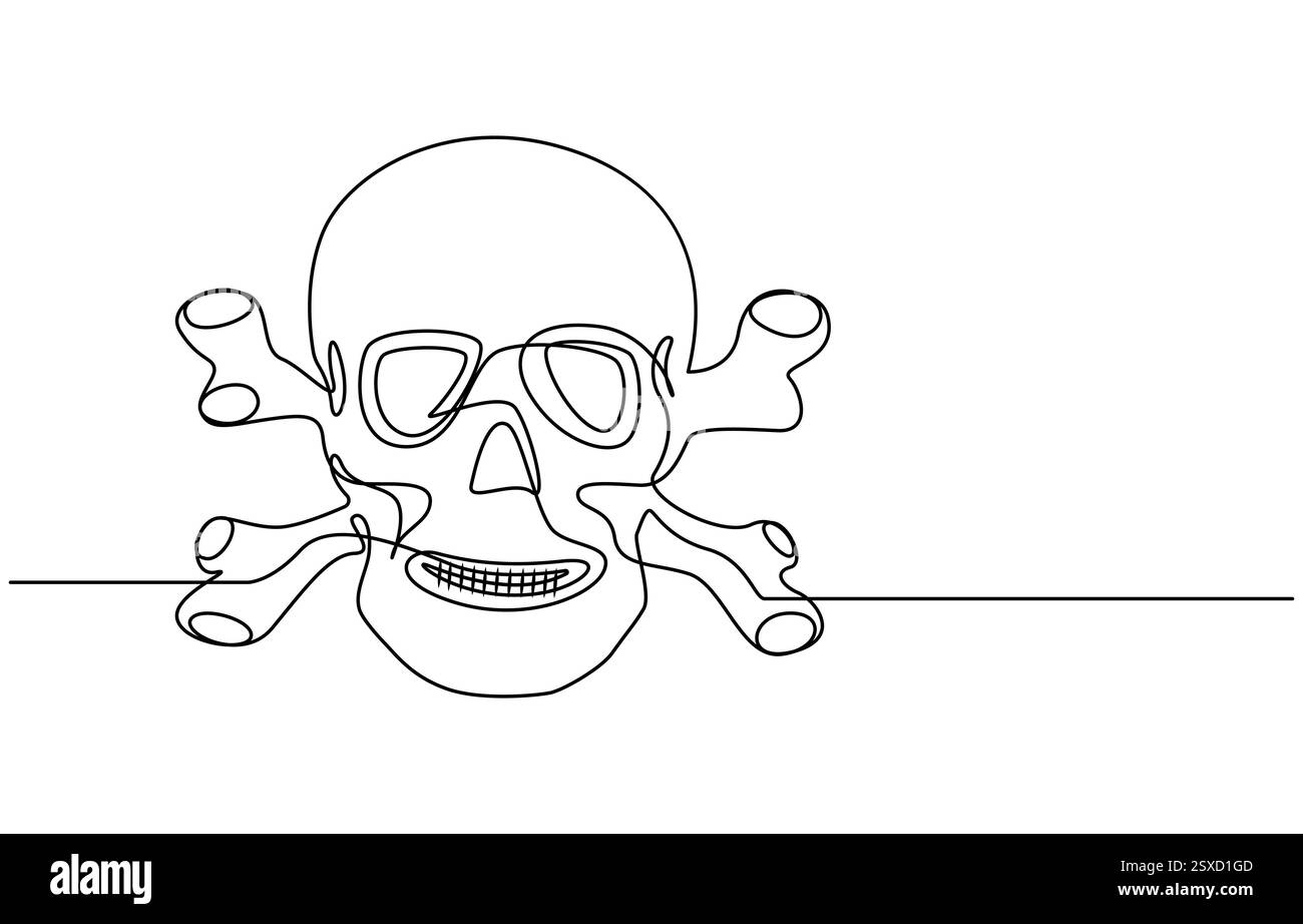 Human skull continuous one line drawing Stock Vector Image & Art - Alamy