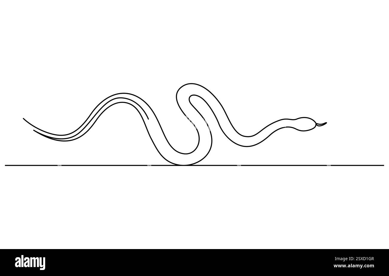 Snake in one continuous line. One line drawing Stock Vector Image & Art ...