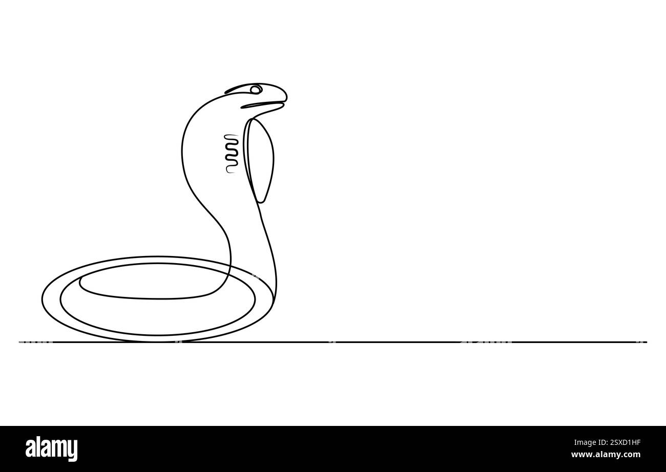 Snake in one continuous line. One line drawing Stock Vector Image & Art ...