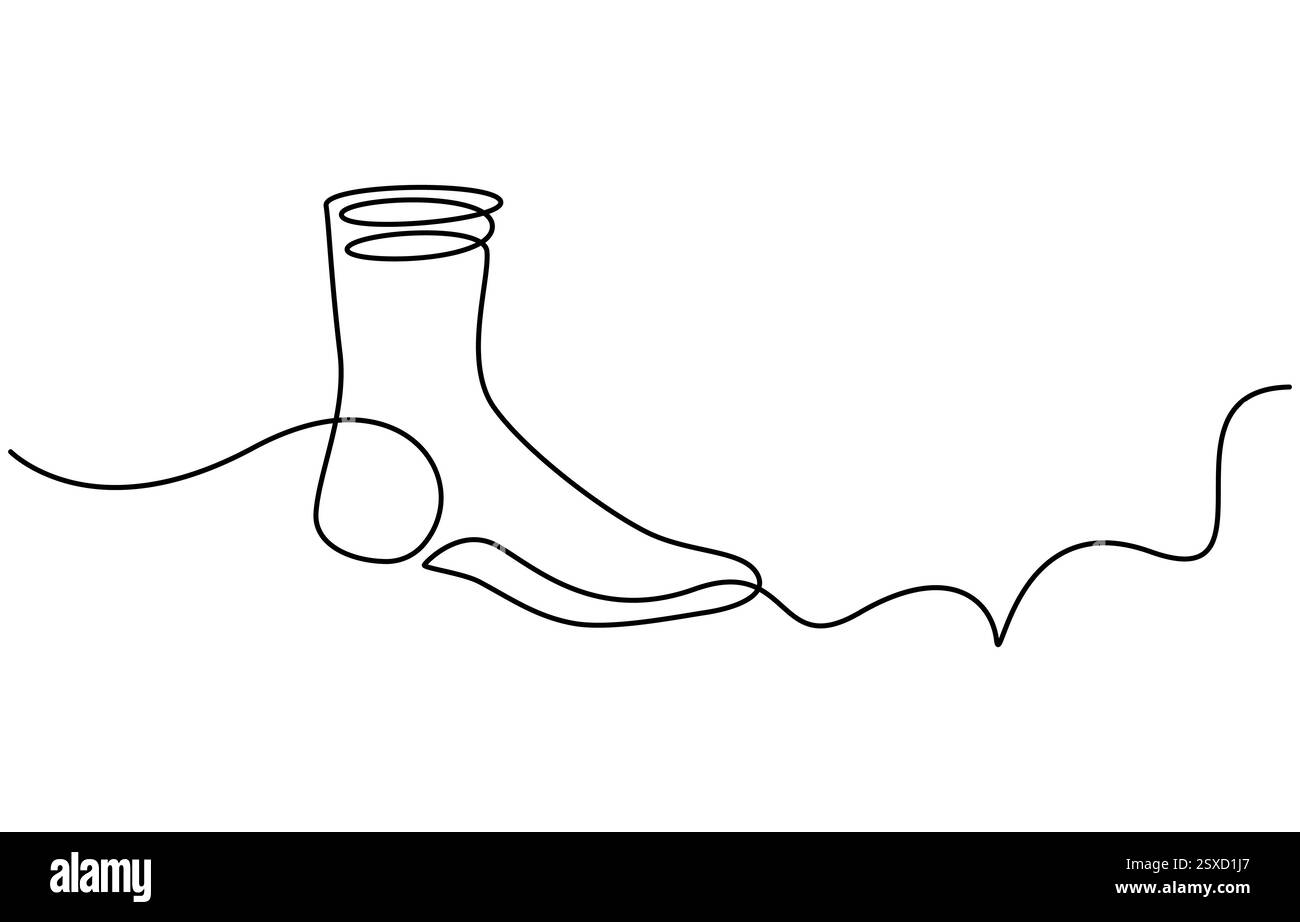 Socks icon in continuous line drawing style. Line art of socks icon ...