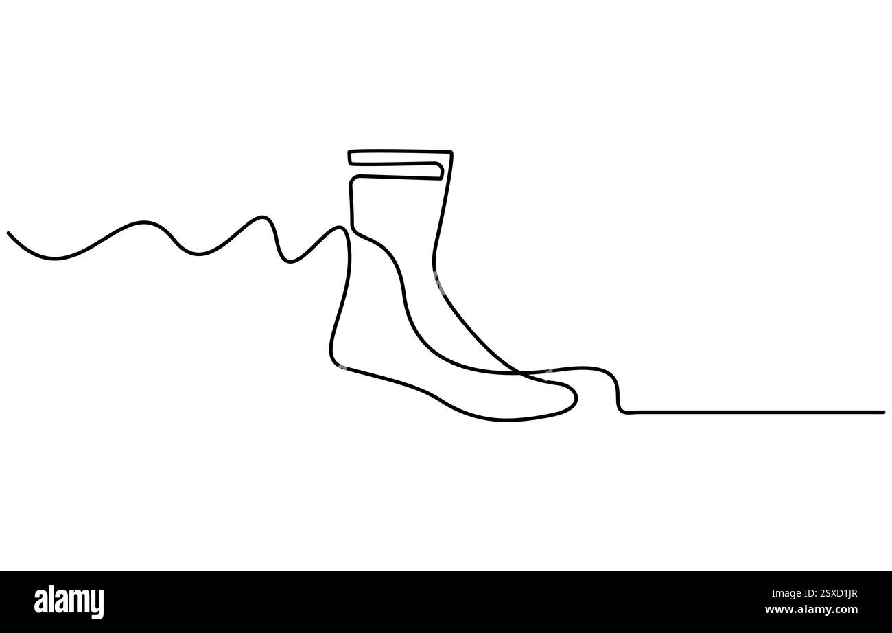 Socks icon in continuous line drawing style. Line art of socks icon ...