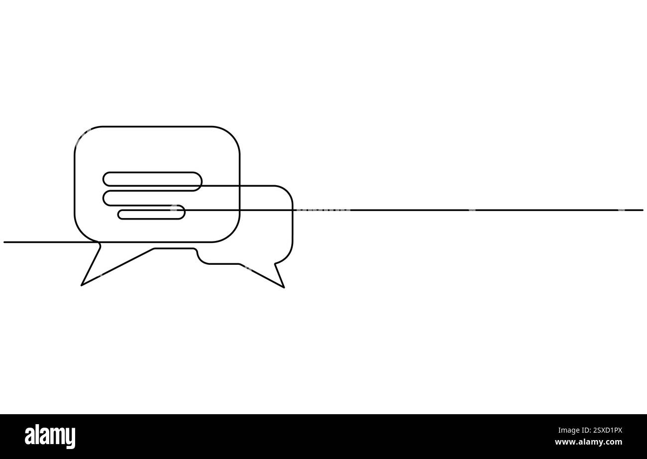 Continuous one line drawing speech bubble Vector Stock Vector Image & Art - Alamy