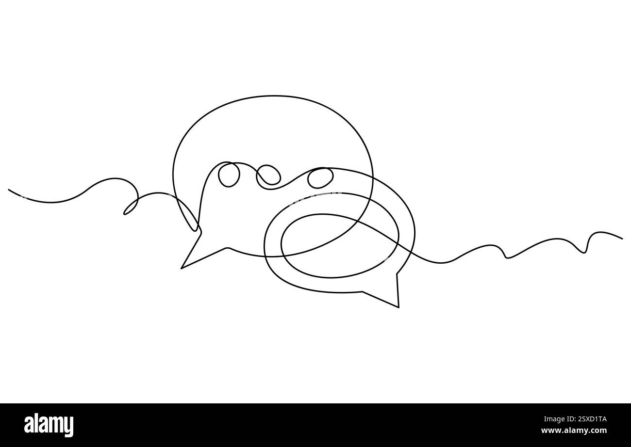 Continuous one line drawing speech bubble Vector Stock Vector Image & Art - Alamy