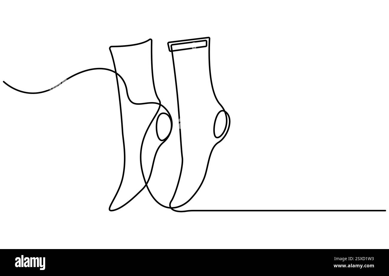 Socks icon in continuous line drawing style. Line art of socks icon ...
