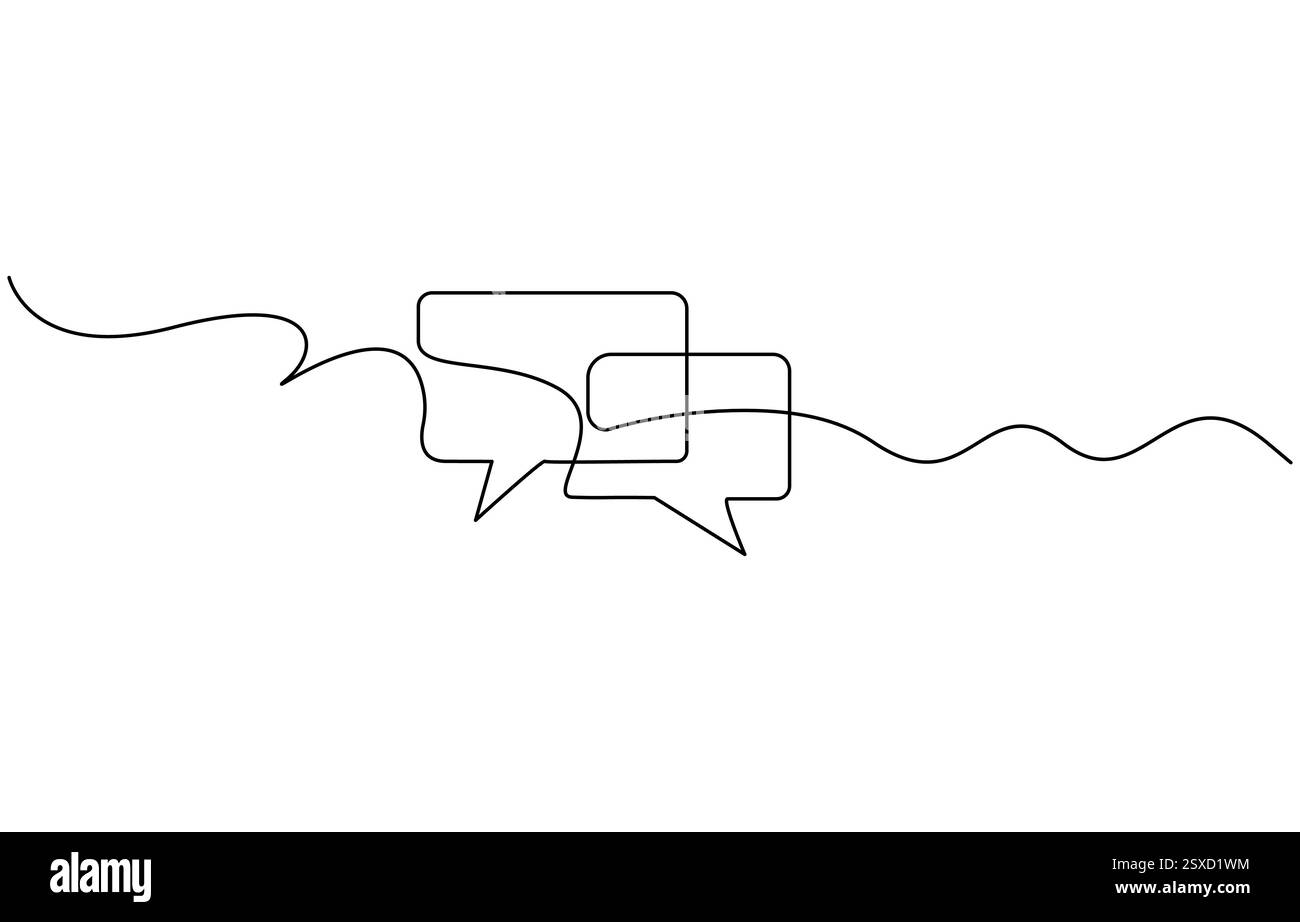Speech Bubble Continuous Line Icon Stock Vector Image & Art - Alamy