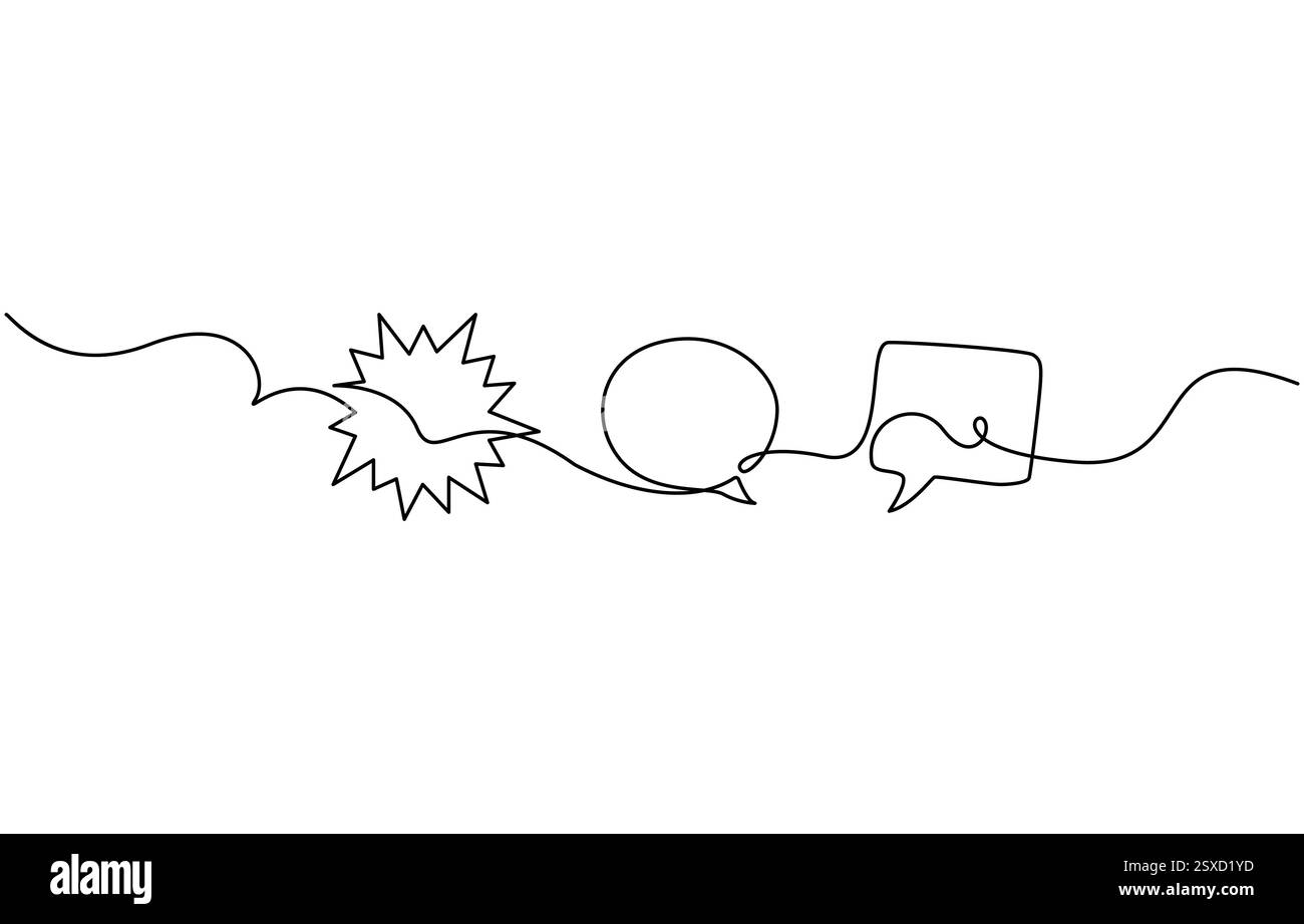 Speech Bubble Continuous Line Icon Stock Vector Image & Art - Alamy