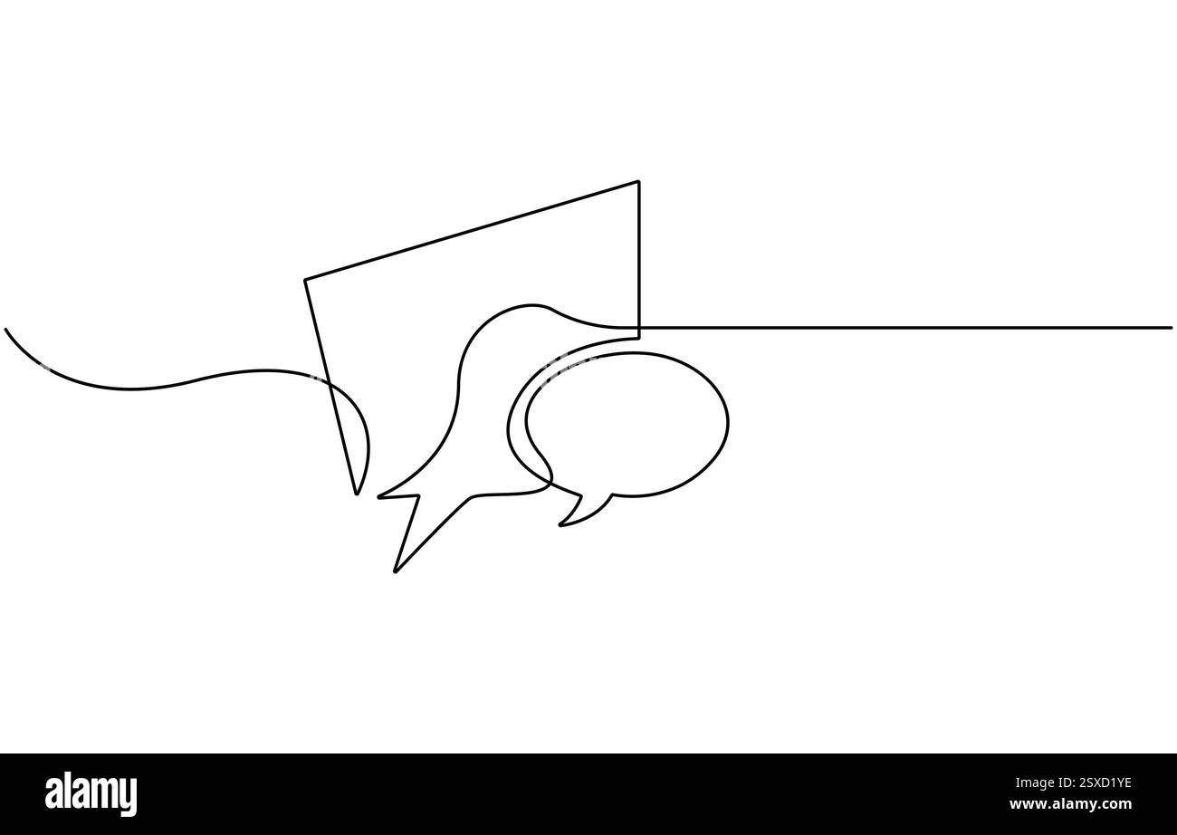 Speech Bubble Continuous Line Icon Stock Vector Image & Art - Alamy