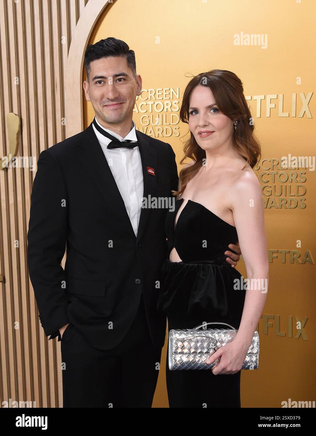 Los Angeles, USA. 23rd Feb, 2025. Kenichiro Thomson and Ruby O. Fee arriving to the 31st Screen ...