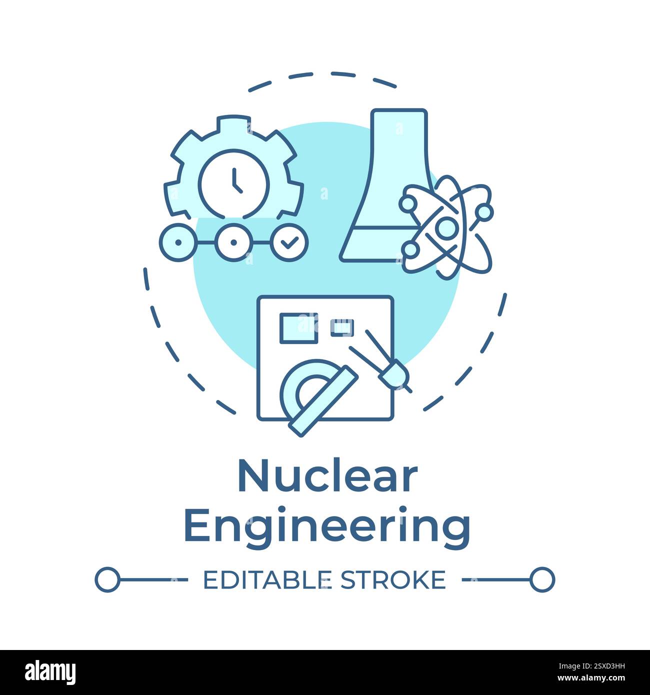 Nuclear engineering soft blue concept icon Stock Vector Image & Art - Alamy