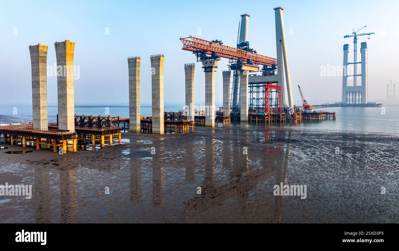 ZHANGJIAGANG, CHINA - FEBRUARY 24, 2025 - Workers work on the South ...