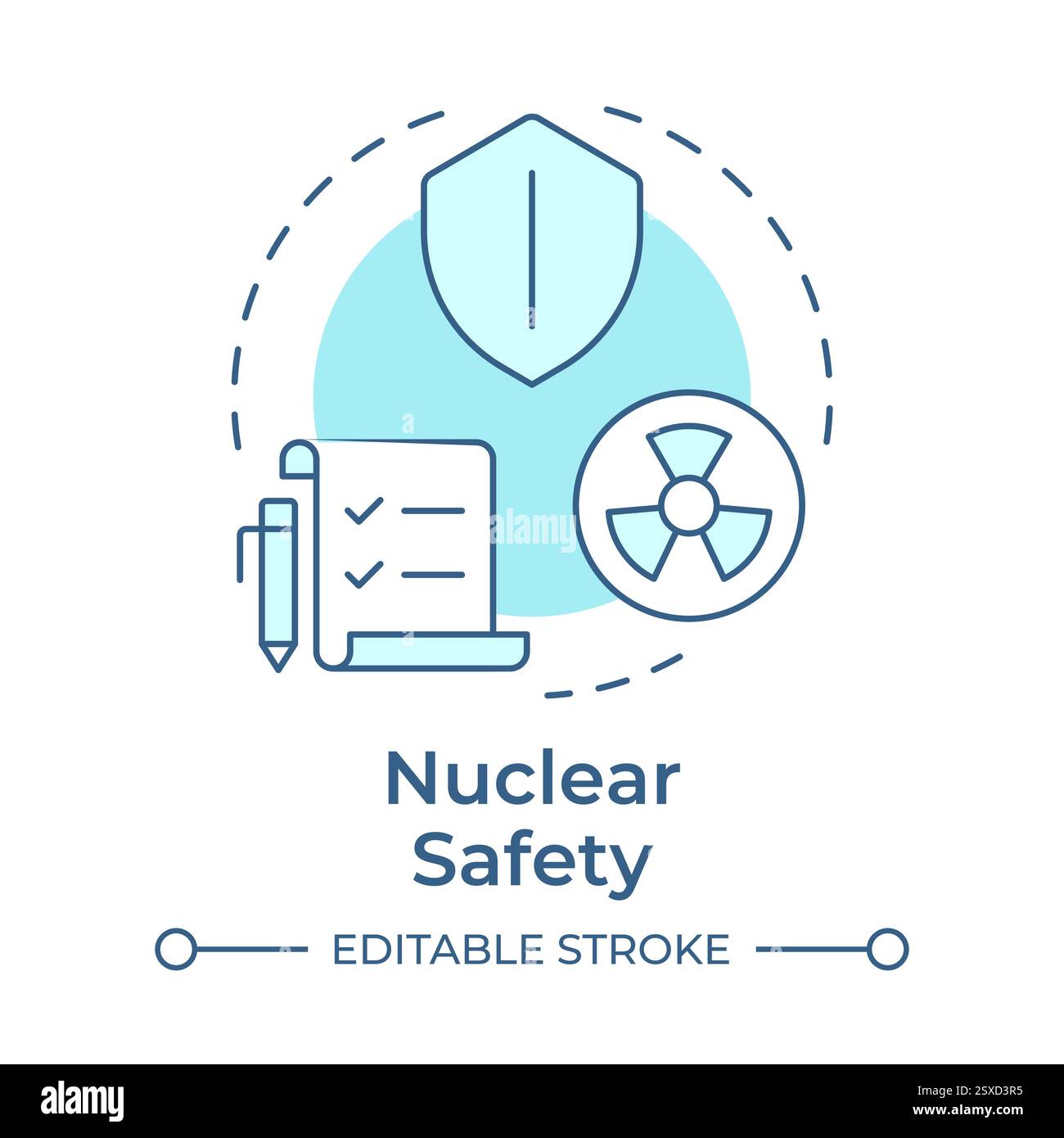 Nuclear safety soft blue concept icon Stock Vector Image & Art - Alamy