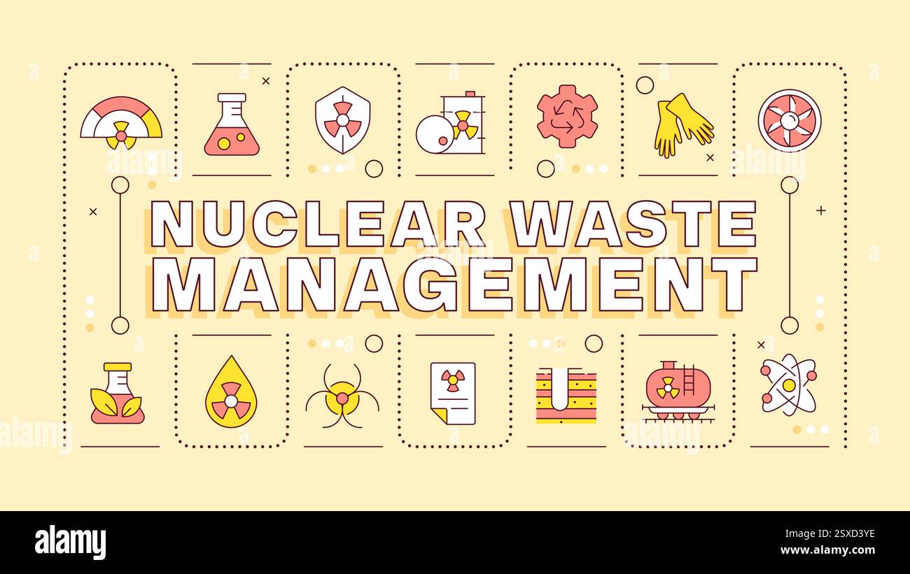 Nuclear waste management light yellow word concept Stock Vector Image ...