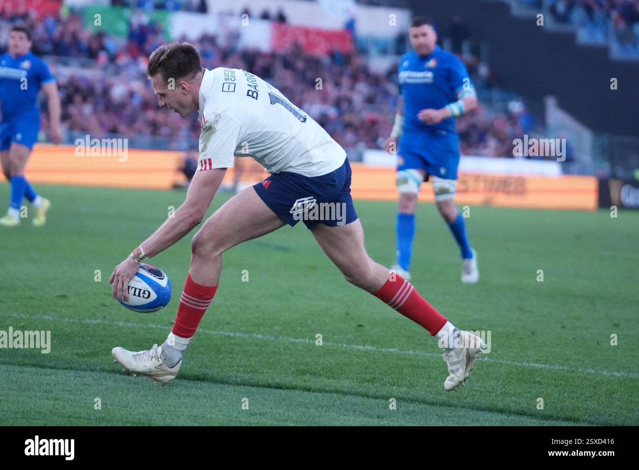 Rome, Italy. 23rd Feb, 2025. Try Leo Barre of France during the 2025 ...