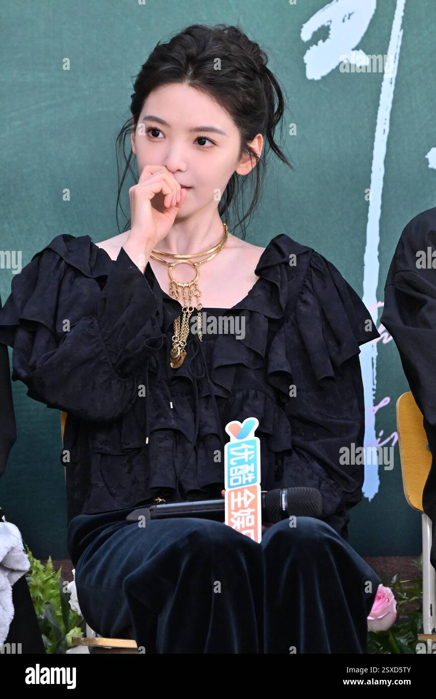 Chinese actress Zhang Ruonan attends an activity in Beijing, China, 21 ...