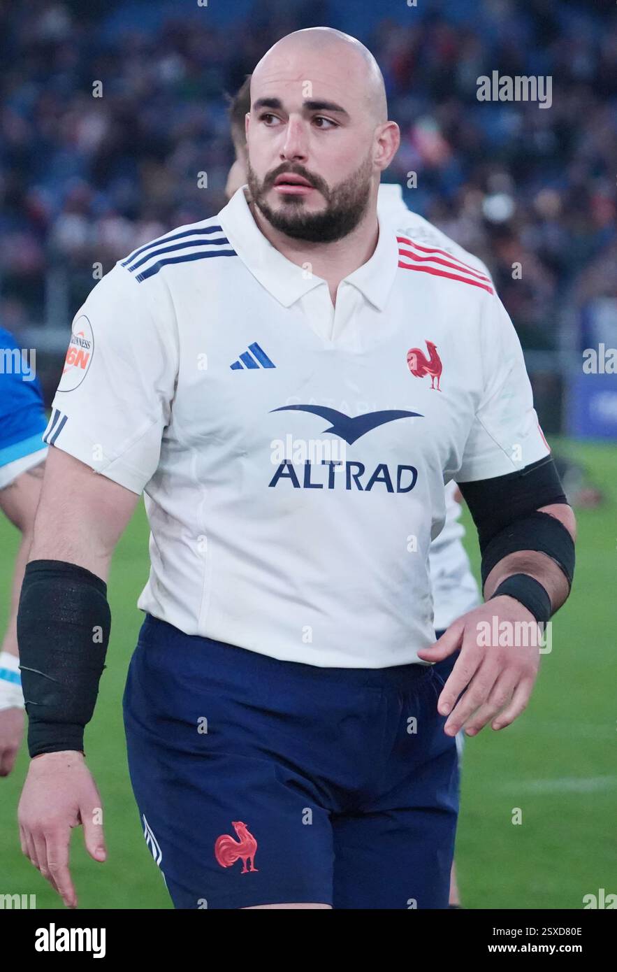 Rome, Italie. 23rd Feb, 2025. Jean-Baptiste Gros of France during the 2025 Six Nations ...