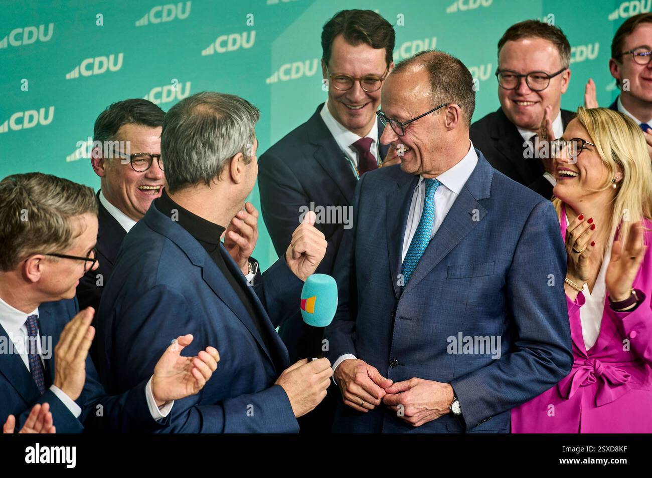 Wahlabend im Konrad-Adenauer-Haus EUR,Deutschland, Berlin, 23.02.2025 ...