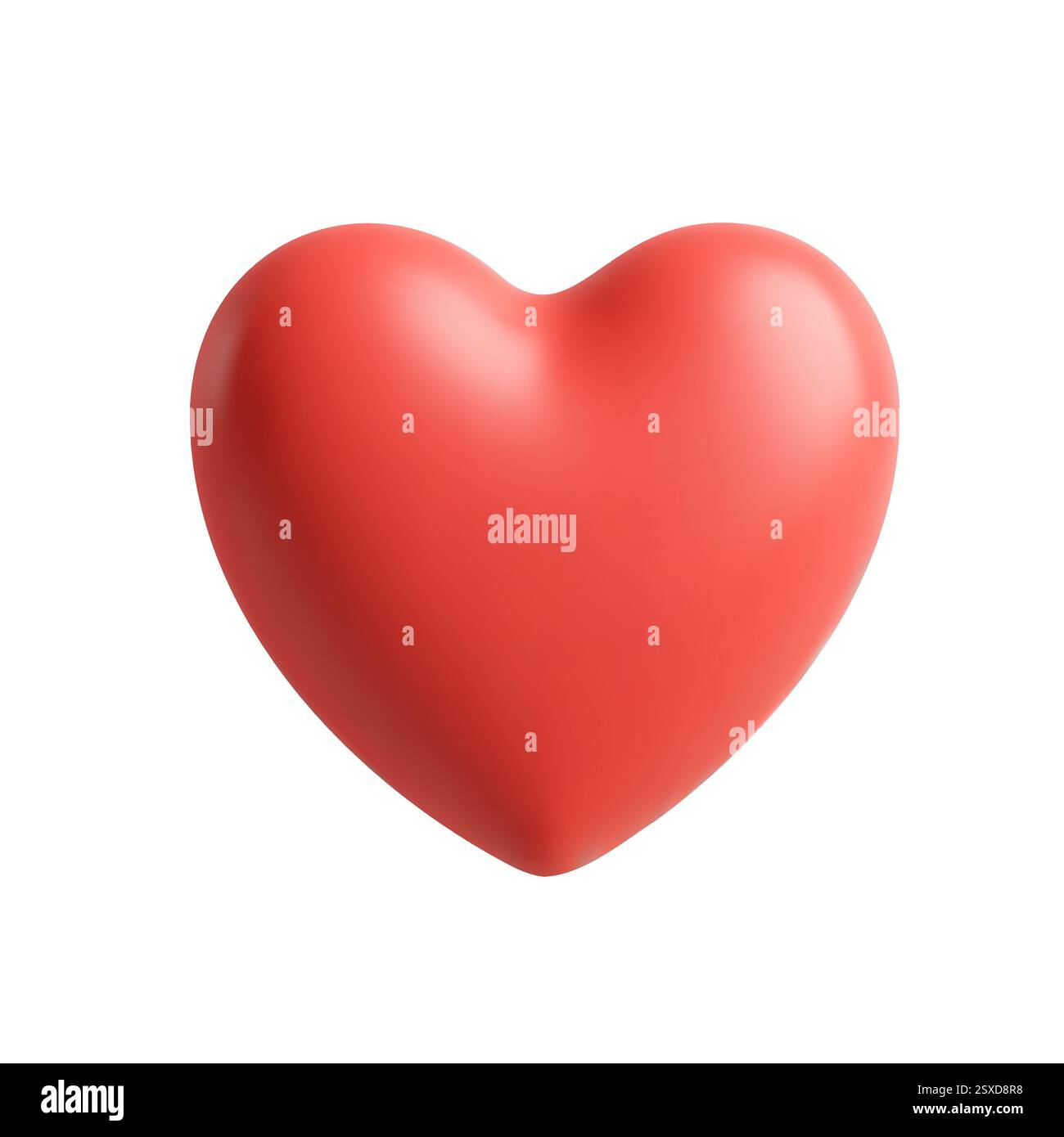 Realistic 3d red heart with a matte finish on a plain white background vector illustration Stock ...