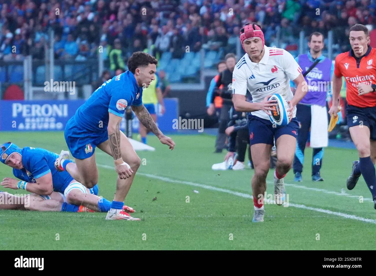 Louis Bielle-Biarrey of France during the 2025 Six Nations Championship, rugby union match ...