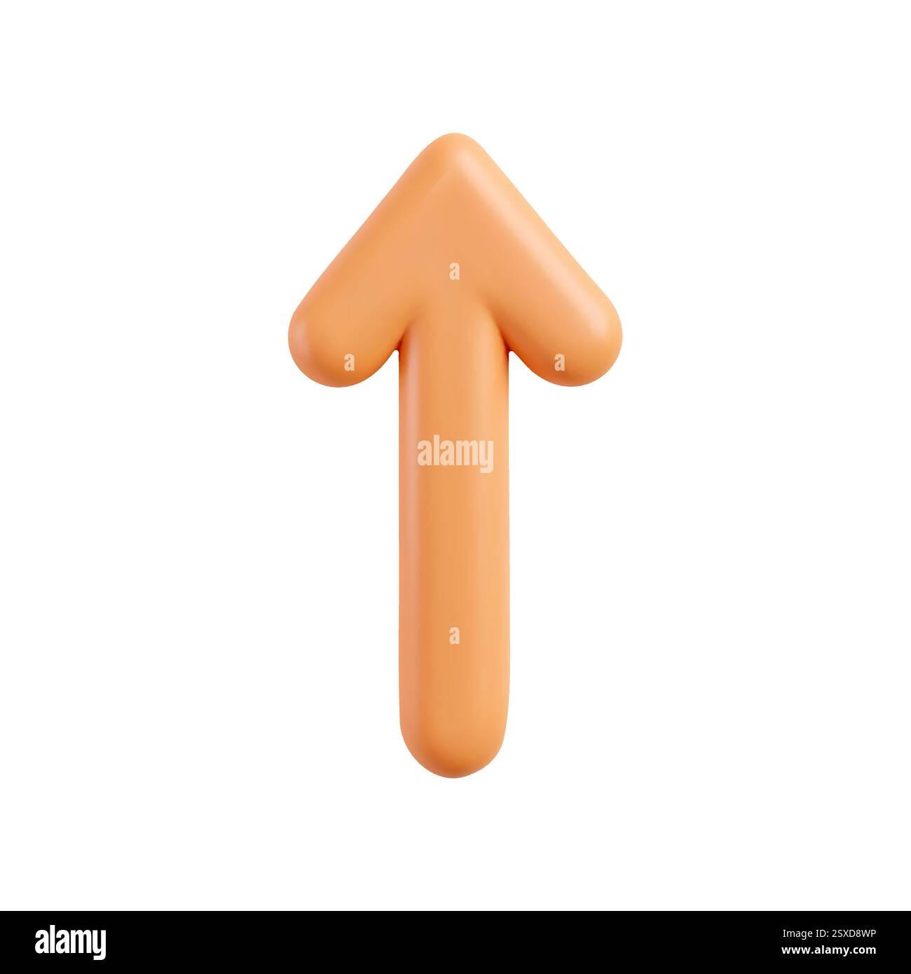 Realistic 3d arrow with a matte finish on a plain white background ...