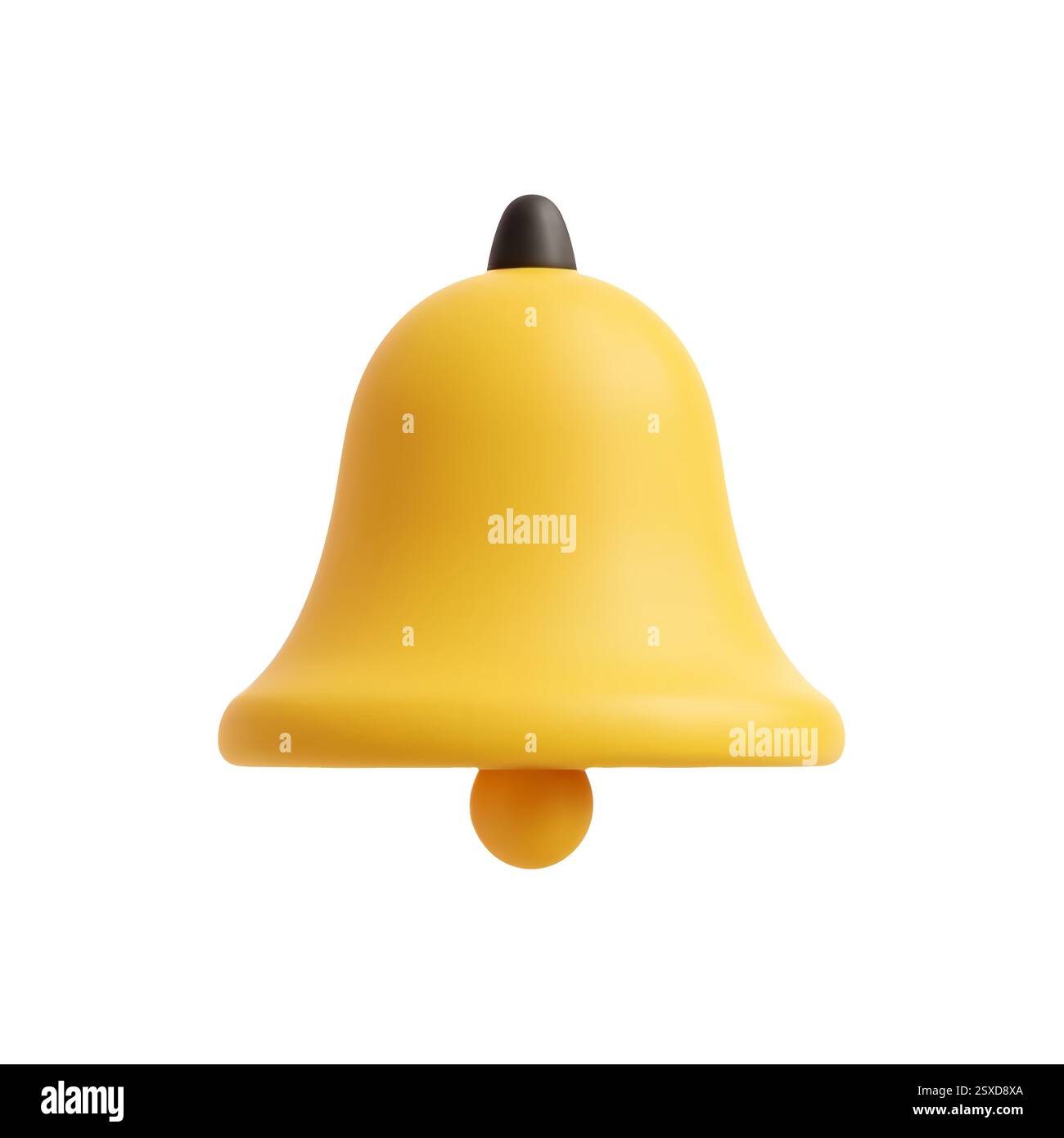 Realistic 3d bell icon with a matte finish on a plain white background ...