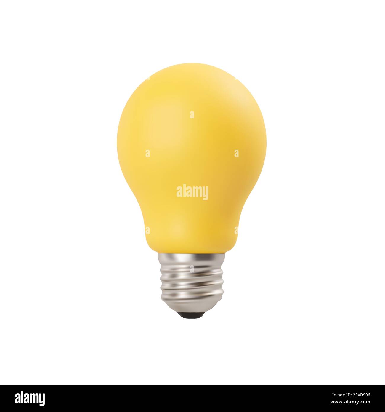 Realistic 3d light bulb with a matte finish on a plain white background ...