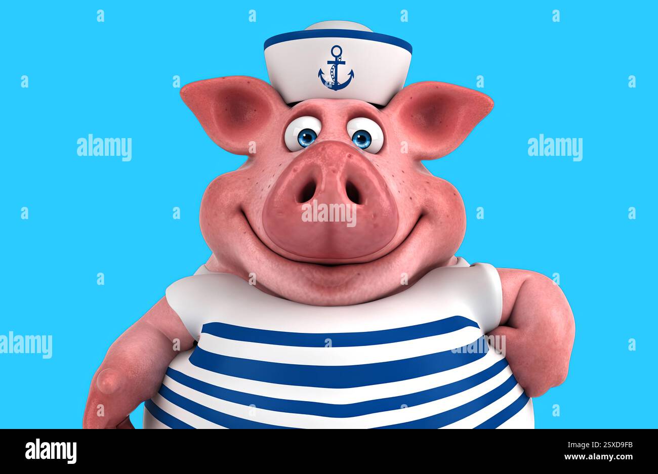 Fun 3D pig saying hello Stock Photo - Alamy