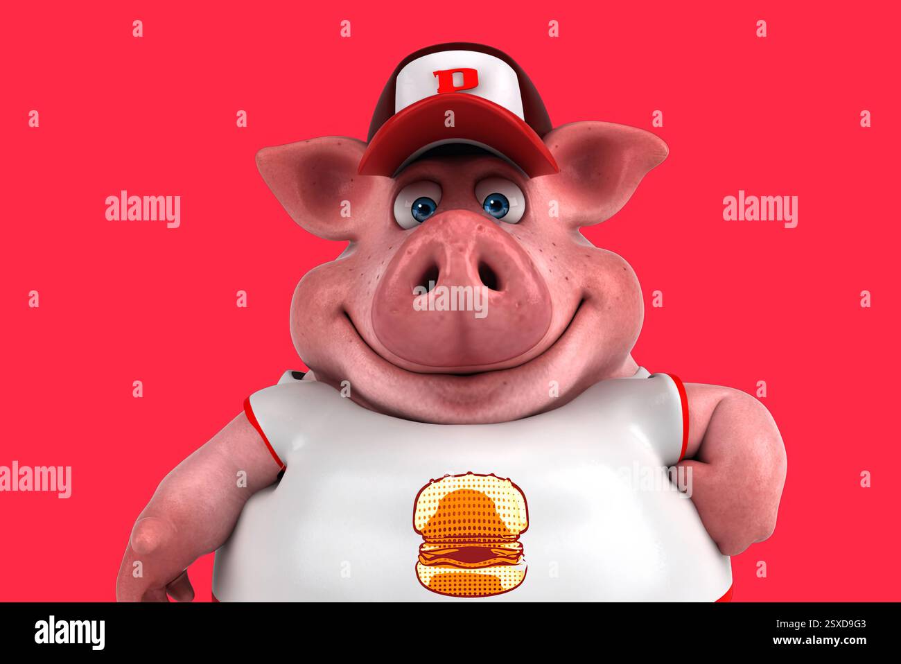 Fun 3D pig saying hello Stock Photo - Alamy