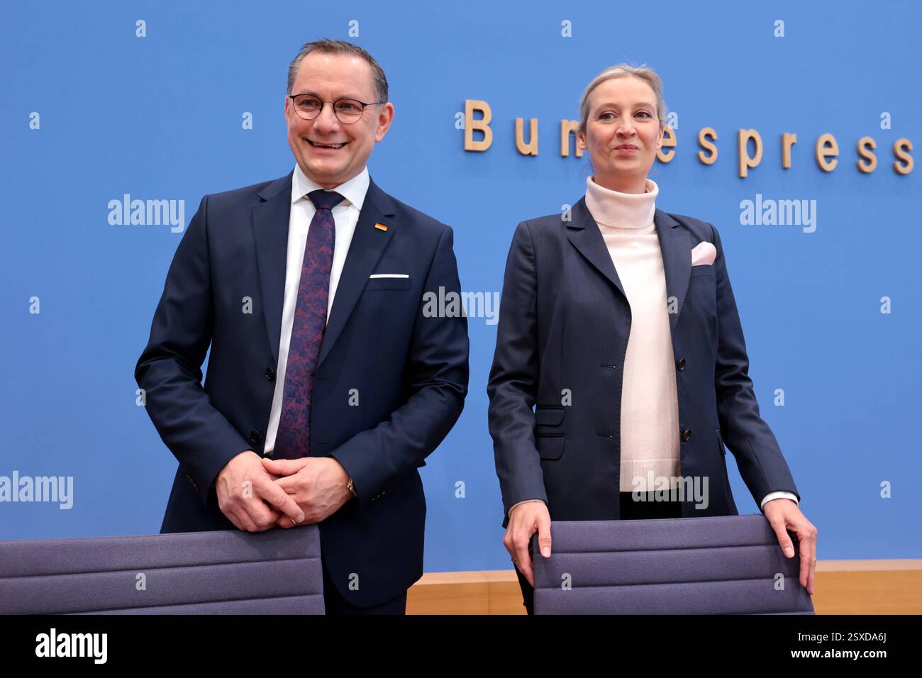 Tino Chrupalla, Co-Vorsitzender der AfD, Alice Weidel, Co-Vorsitzende ...