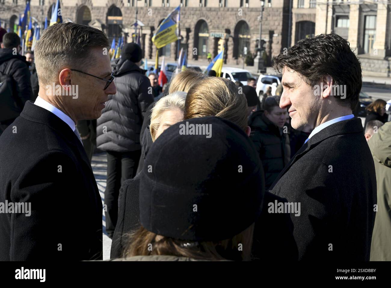 Finnish President Alexander Stubb (left) and Canadian Prime Minister ...