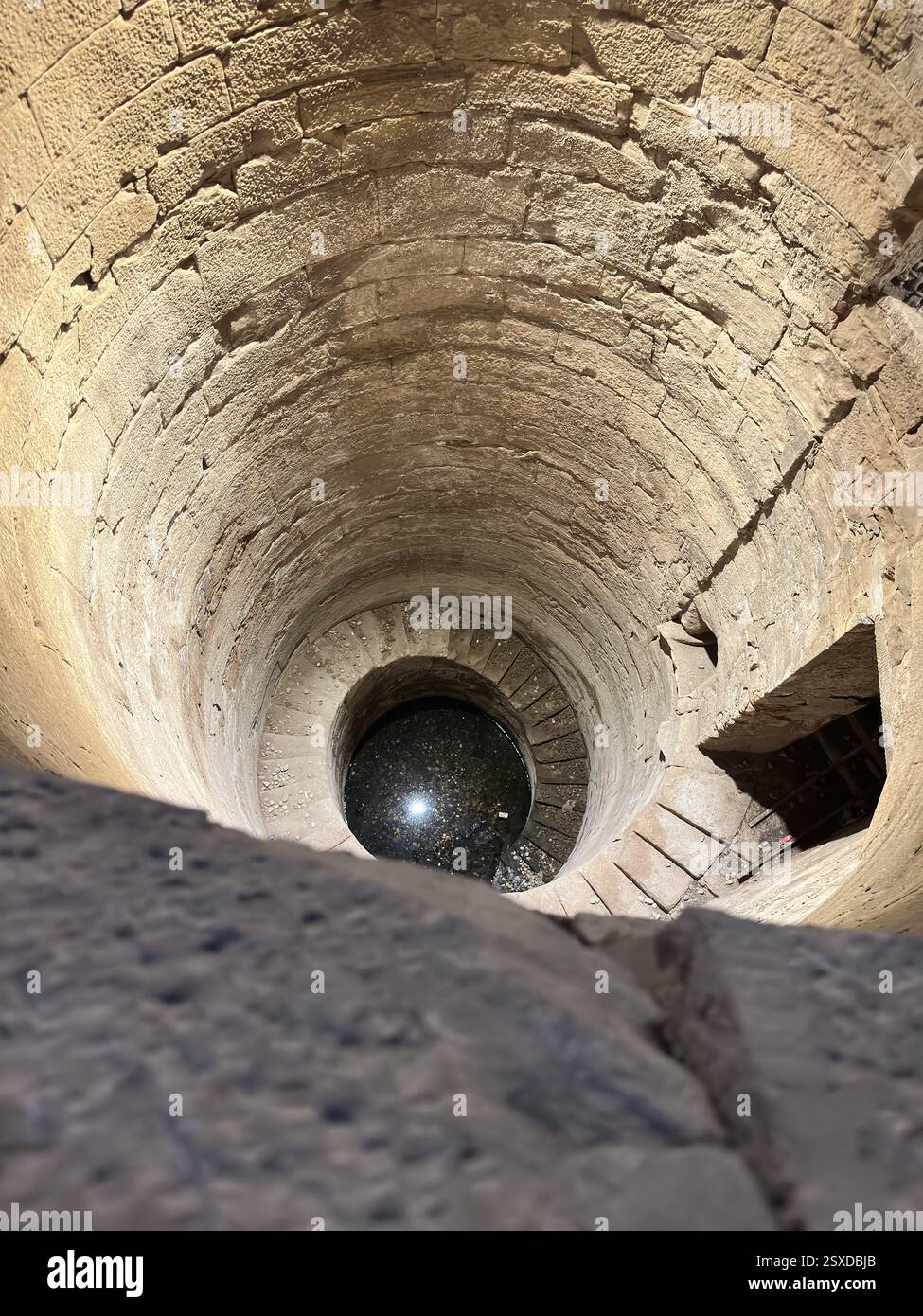 An ancient Nilometer was used to measure the height of the Nile waters ...