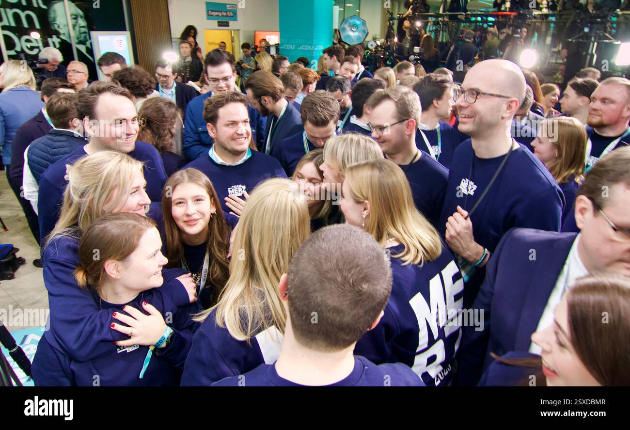 Berlin, Germany. February 23, 2025. Christian Democratic Union (CDU) leader and chancellor ...