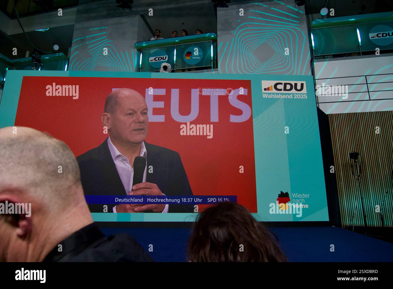 Berlin, Germany. February 23, 2025. Christian Democratic Union (CDU) leader and chancellor ...