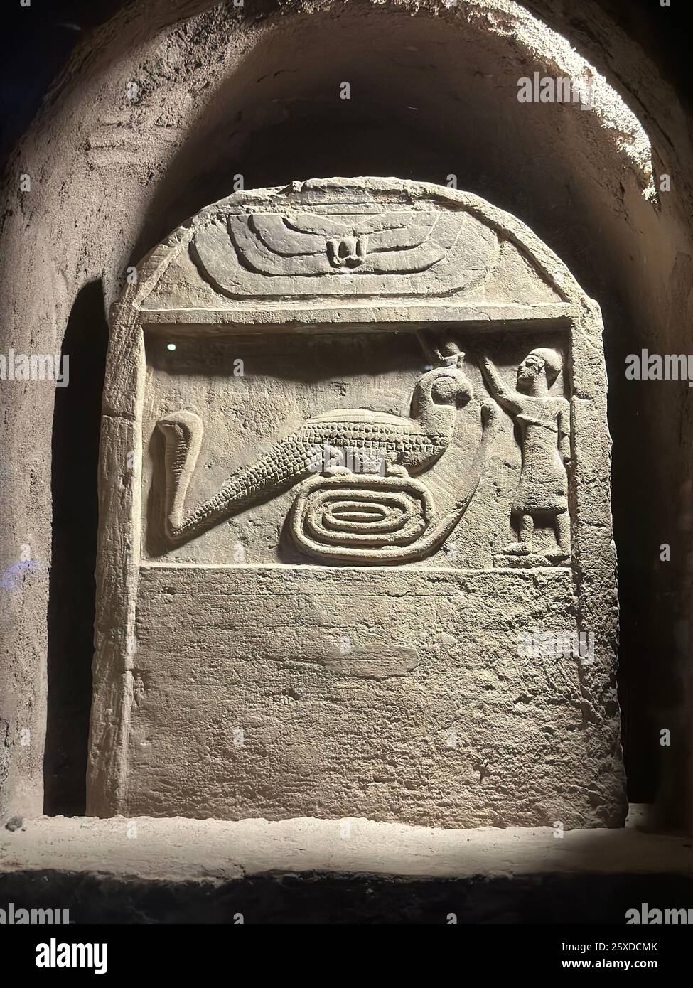 Kom Ombo, Egypt - October 21, 2023: Stelae carved with images of the ...