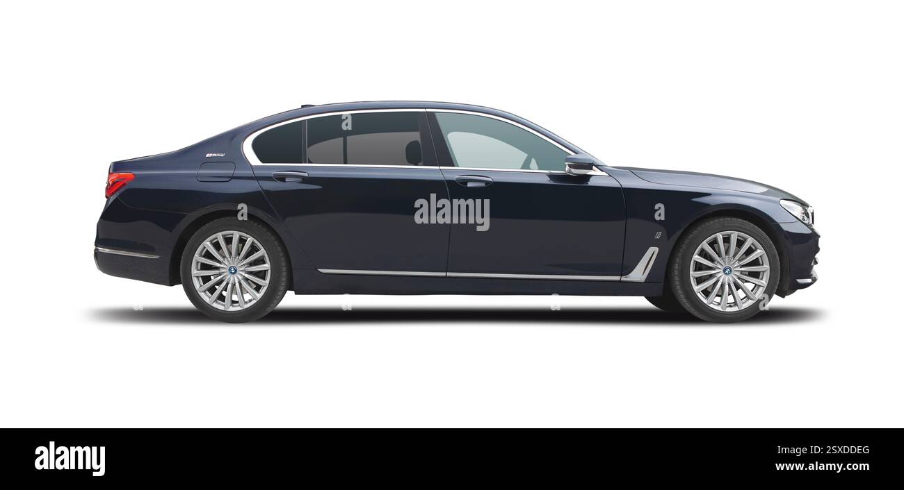 BMW 730d premium car side view isolated on white background Stock Photo ...