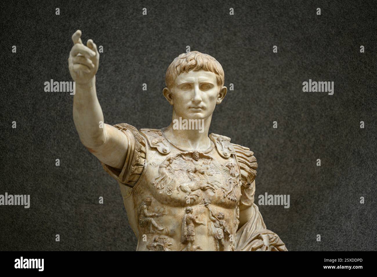 Rome. Italy. Augustus of Prima Porta, 1st Century A.D. marble statue of ...