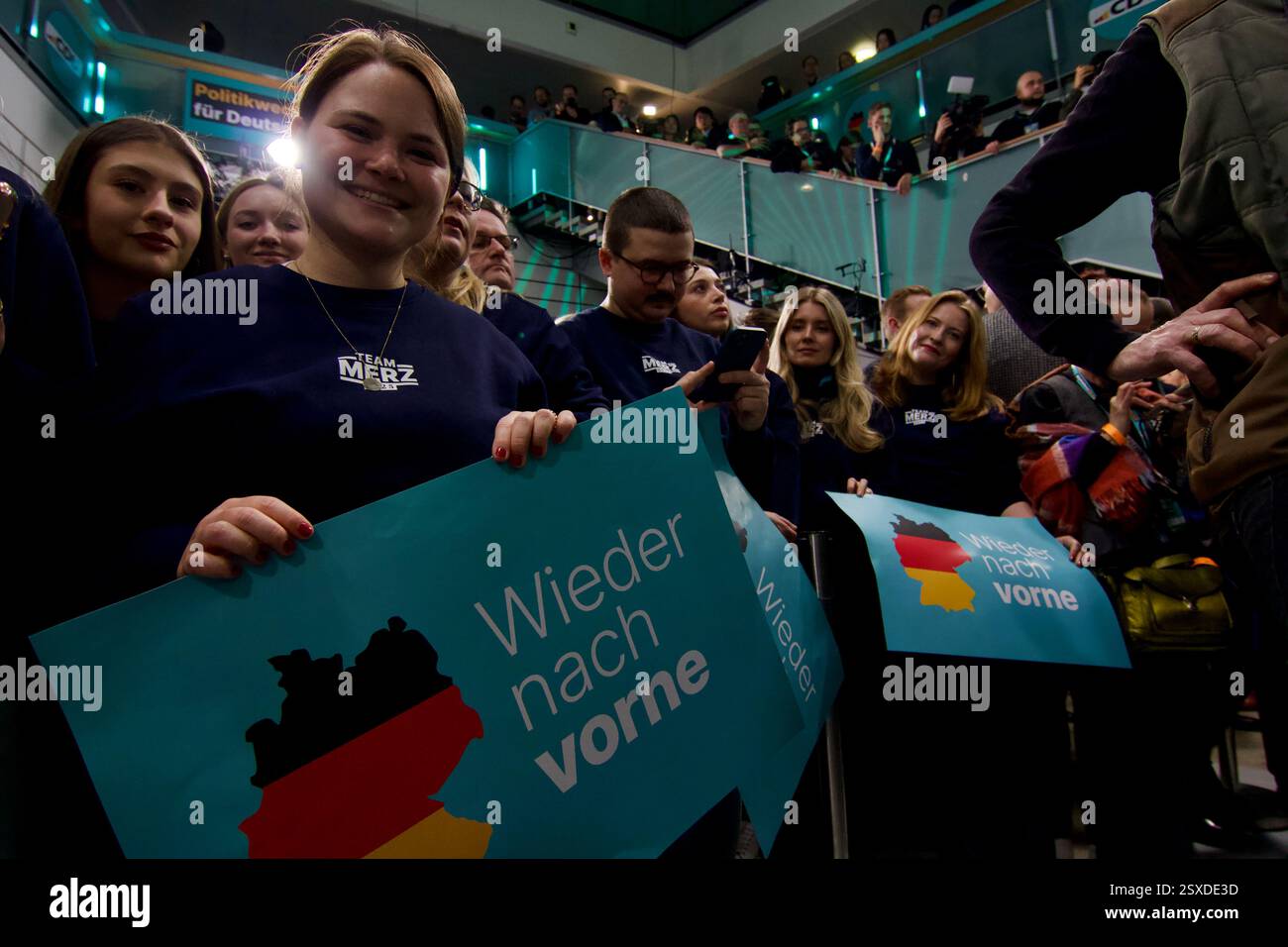 Berlin, Germany. February 23, 2025. Christian Democratic Union (CDU) leader and chancellor ...