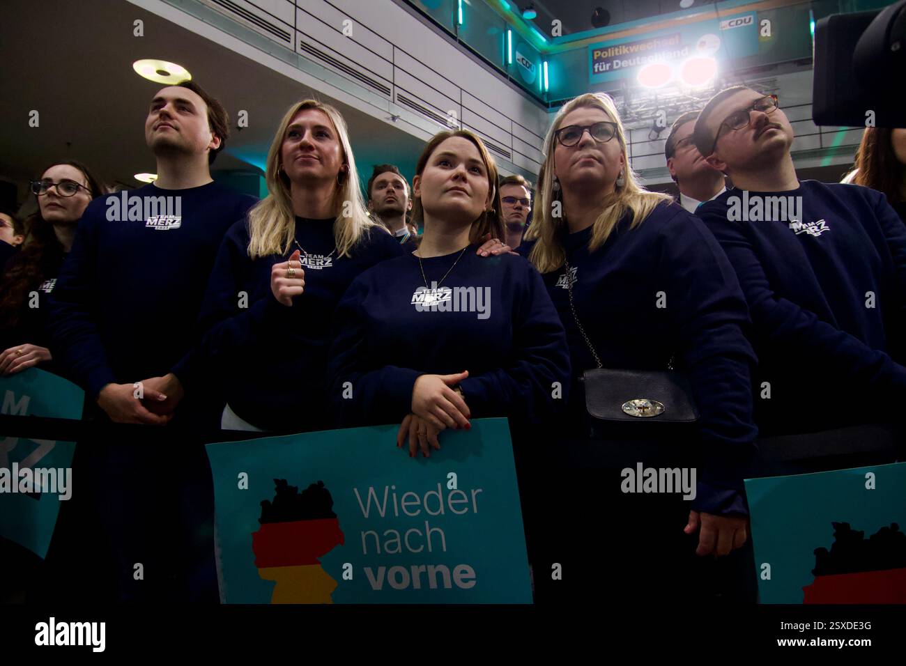 Berlin, Germany. February 23, 2025. Christian Democratic Union (CDU) leader and chancellor ...