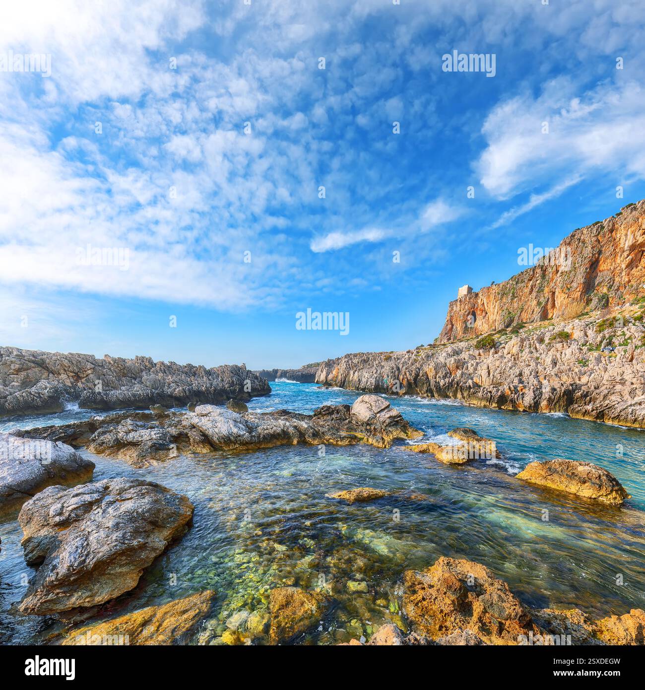 Spectacular seascape of Isolidda Beach near San Vito cape. Popular ...