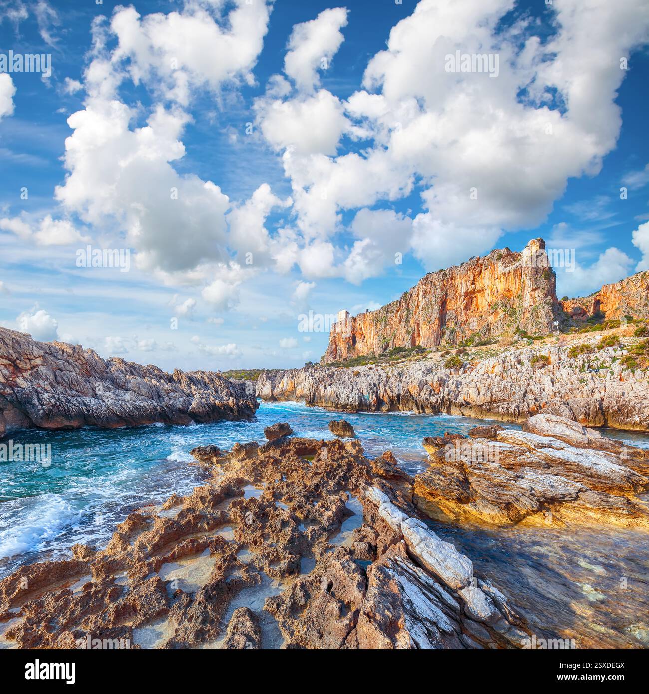 Spectacular seascape of Isolidda Beach near San Vito cape. Popular ...