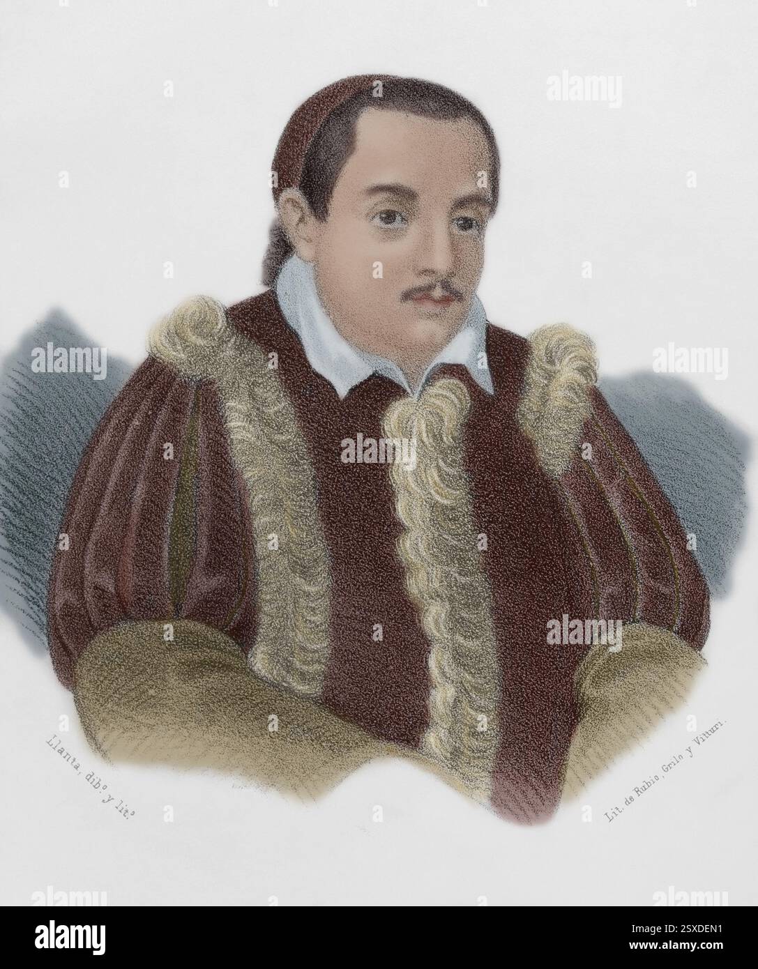 Vicente Espinel (1550-1624). Spanish writer and musician of the Spanish ...