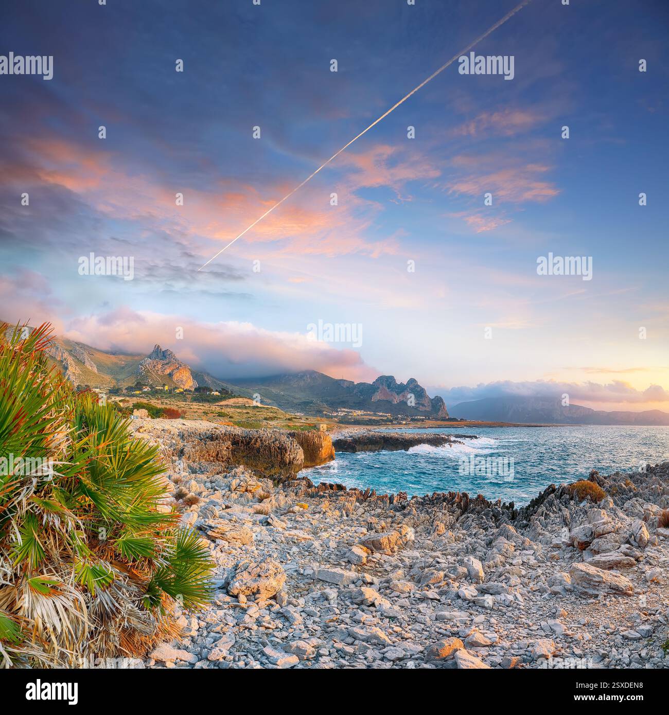 Marvelous seascape of Isolidda Beach near San Vito cape. Popular travel ...
