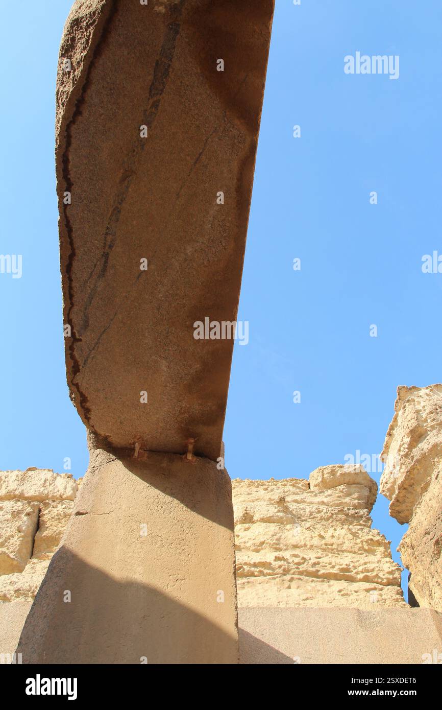 Old and new construction blocks of a building near The Great Sphinx of ...