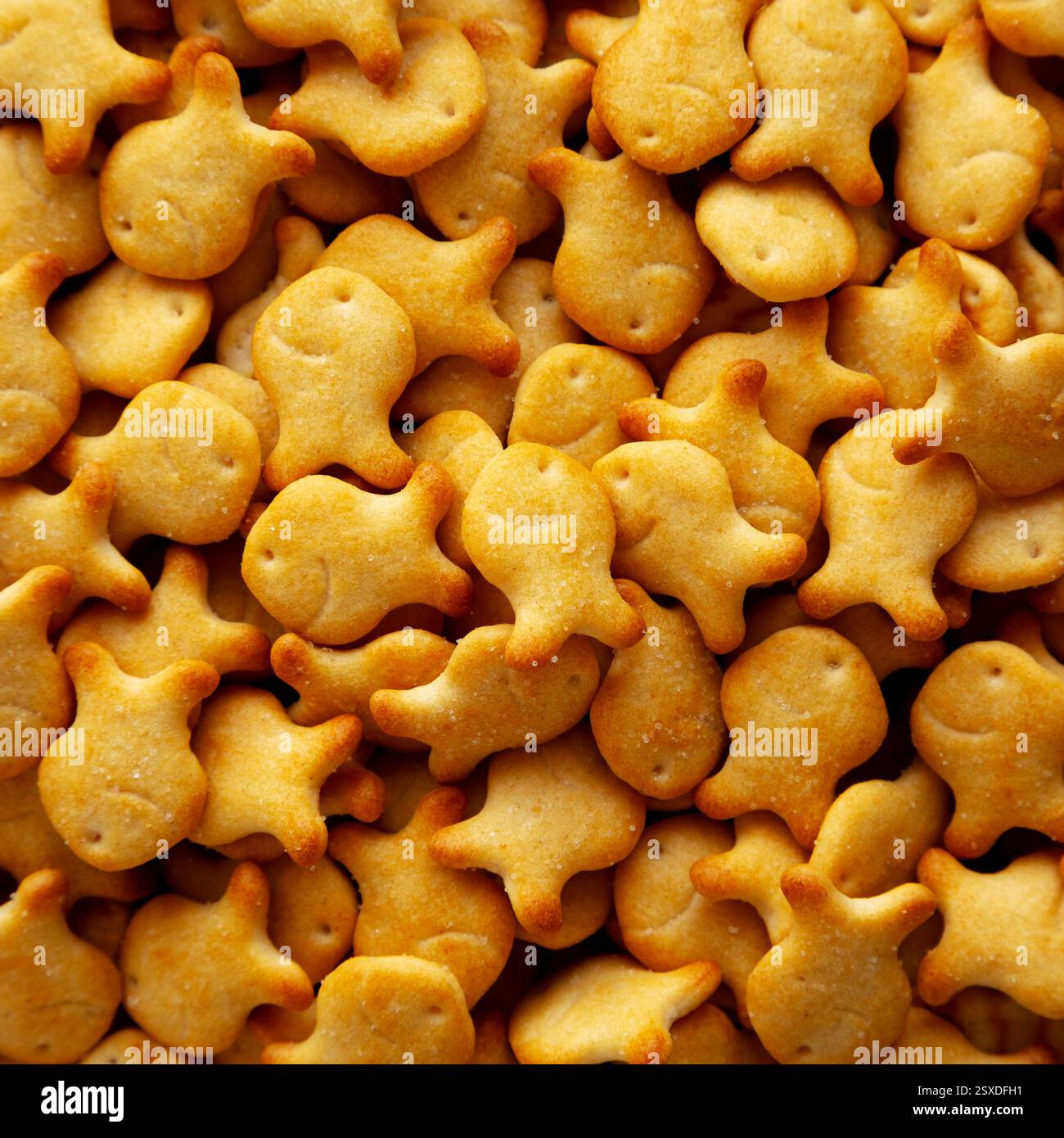 Mini Goldfish Crackers with Sea Salt, top view Stock Photo - Alamy