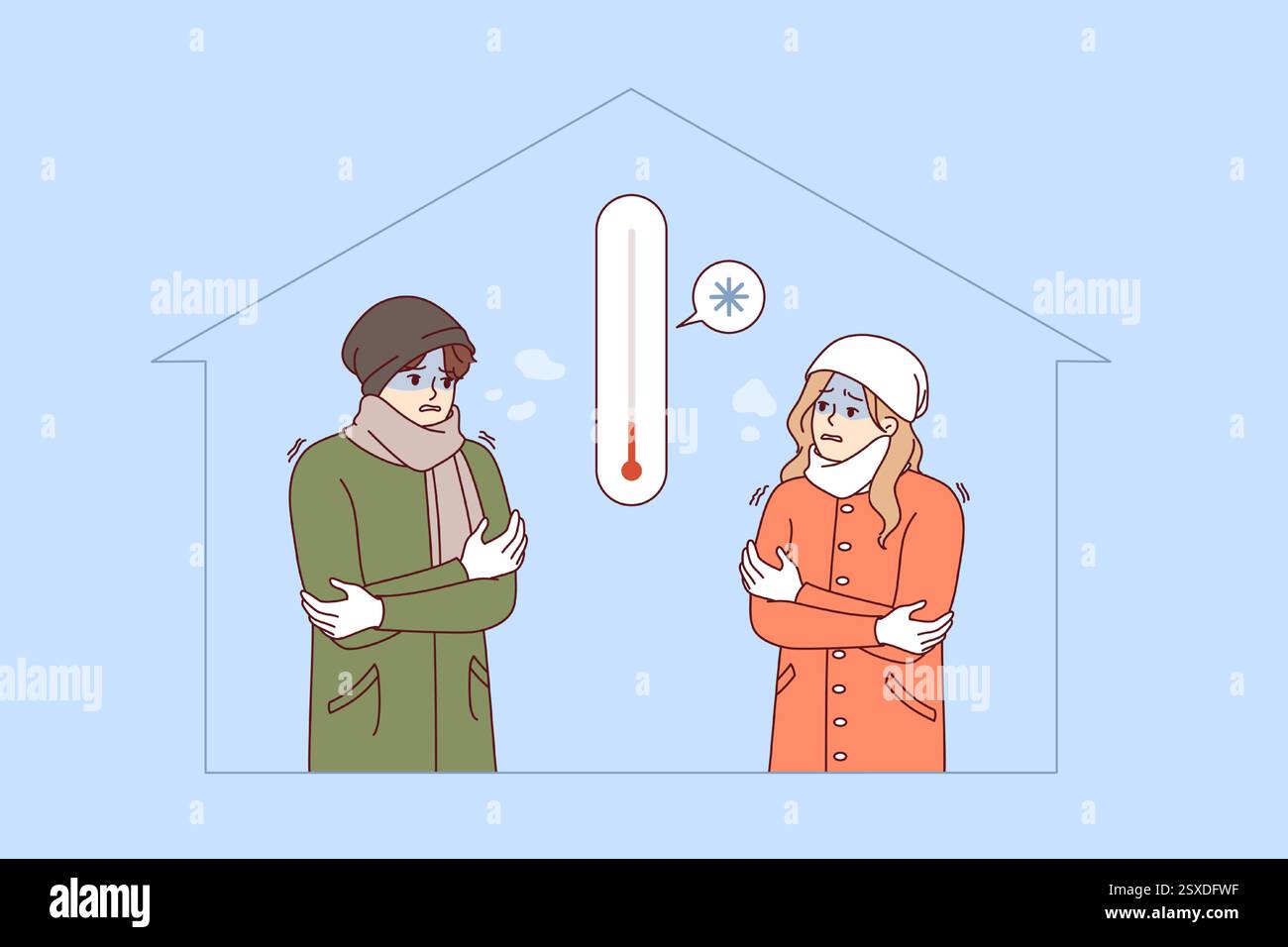 Family sad house cold Stock Vector Images - Alamy