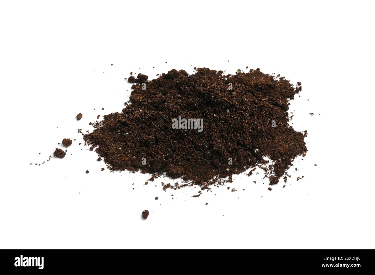Pile of fresh soil isolated on white Stock Photo - Alamy