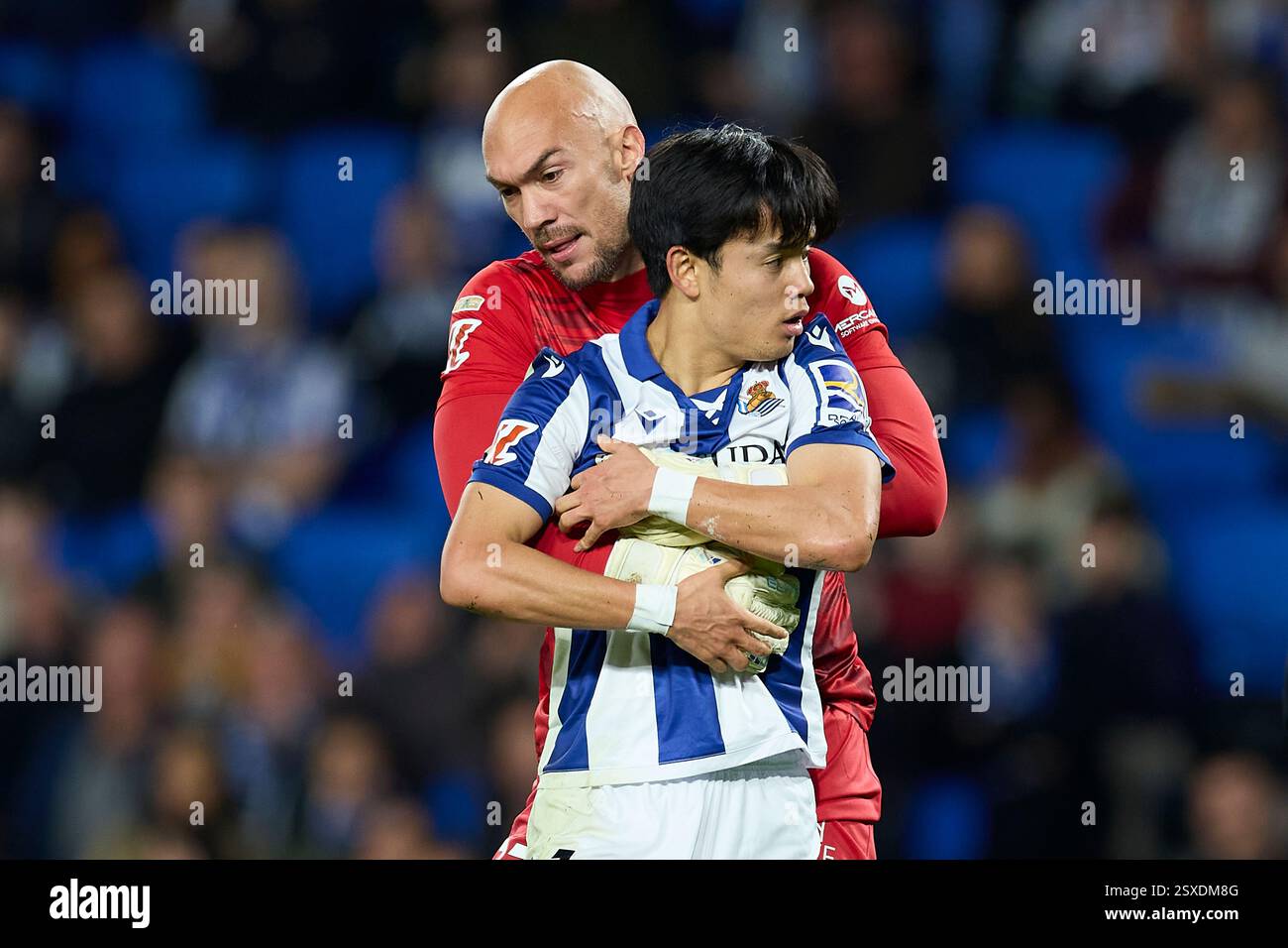 Marko Dmitrovic of CD Leganes reacts to Takefusa Kubo of Real Sociedad ...