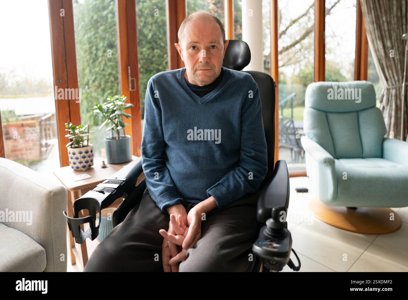 Phil Newby at his home in Rutland, East Midlands. Phil is living with ...