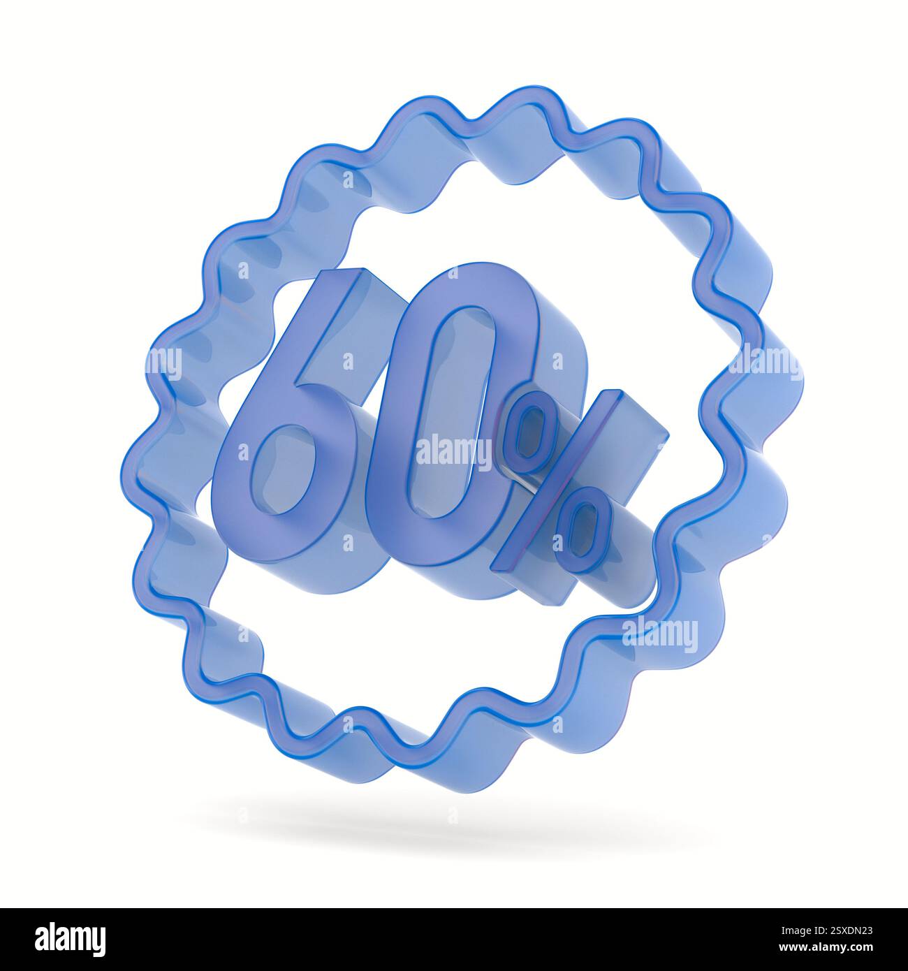 Sixty percent on white background. Isolated 3D illustration Stock Photo ...