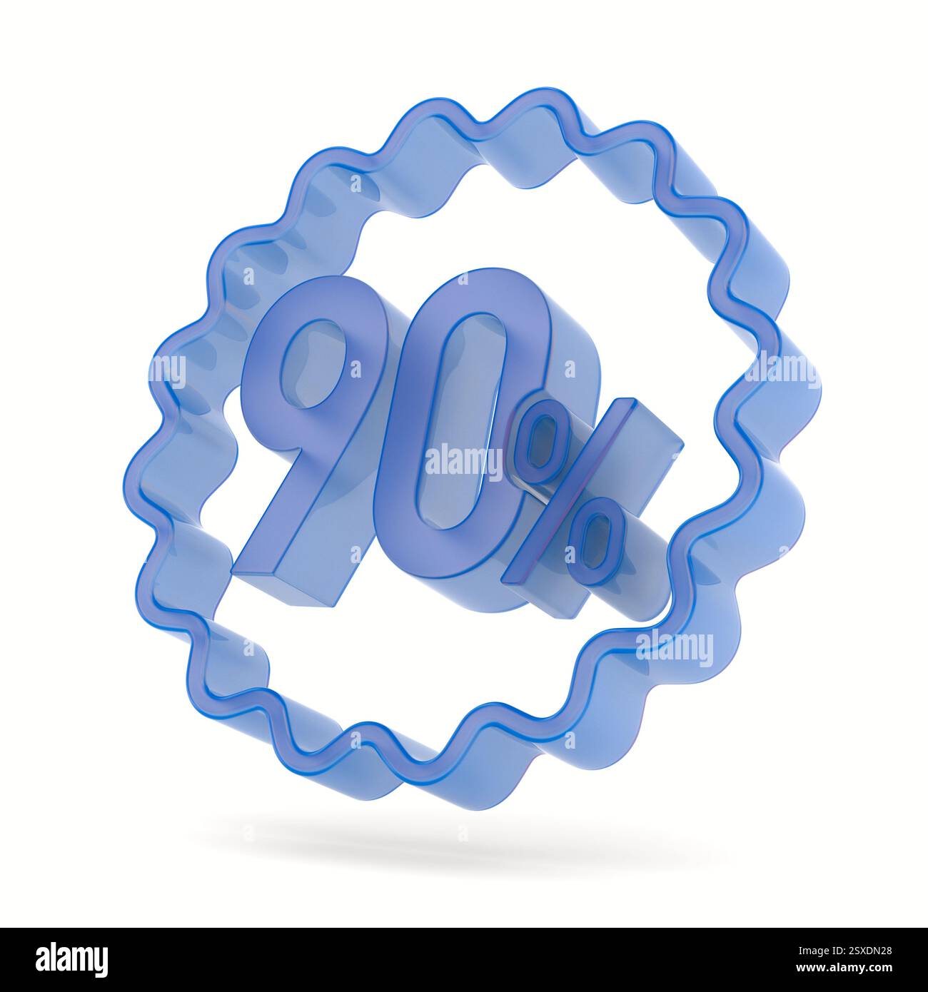 Ninety percent on white background. Isolated 3D illustration Stock ...
